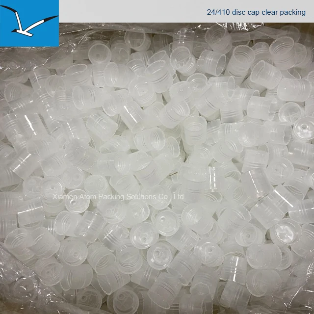 Black Plastic Disc Top Press Dispensing Cap 24 /410 for Shower Gel Hand Soap Cream Lotion Bottle ...