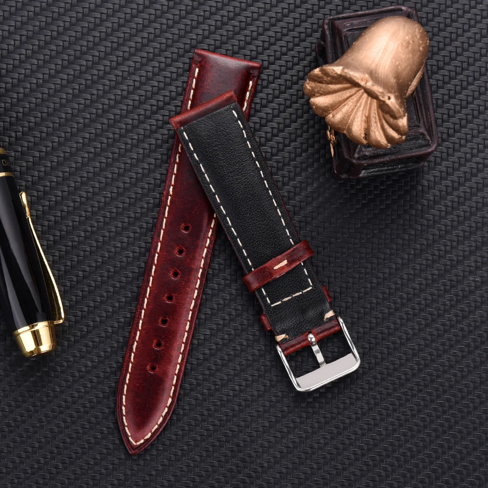 Juelong Genuine Vintage Leather Watch Straps - Multiple Sizes Available ...