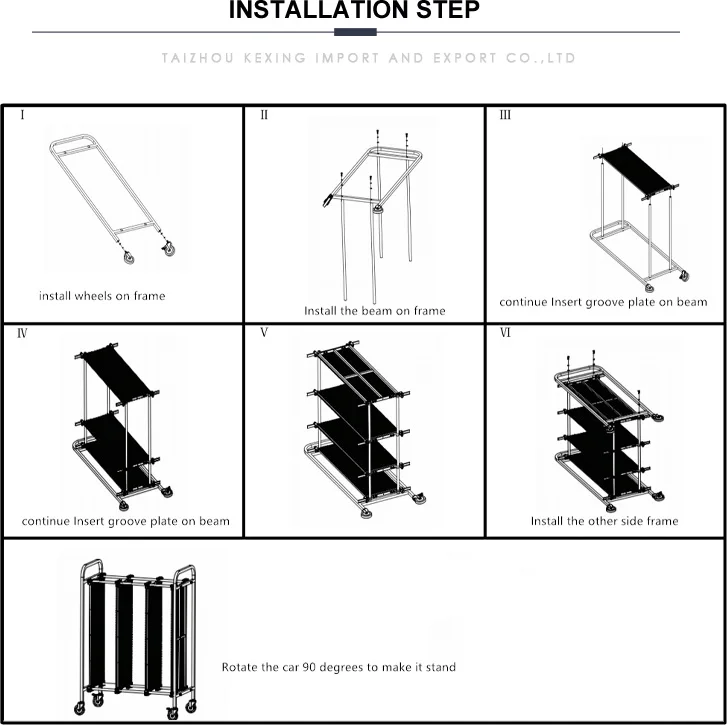 Customized Esd Pcb Magazine Rack Cart Dolly , Turnover Trolley for ...
