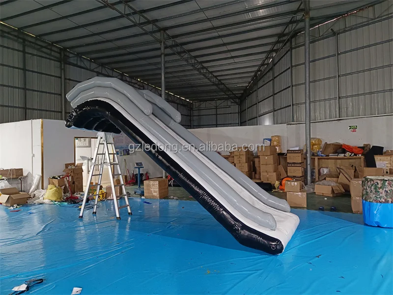 Tarpaulin Pvc Floating Dock Slide/ Inflatable Long Water Slide For Boat ...