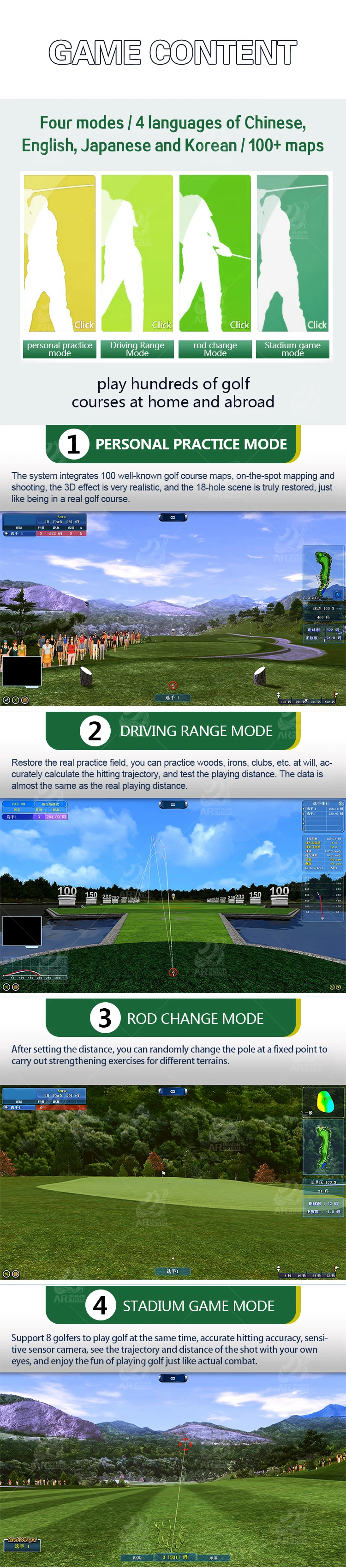 Infrared Golf Simulator Smart Hitting Golf Training Aid Indoor Range Ar ...