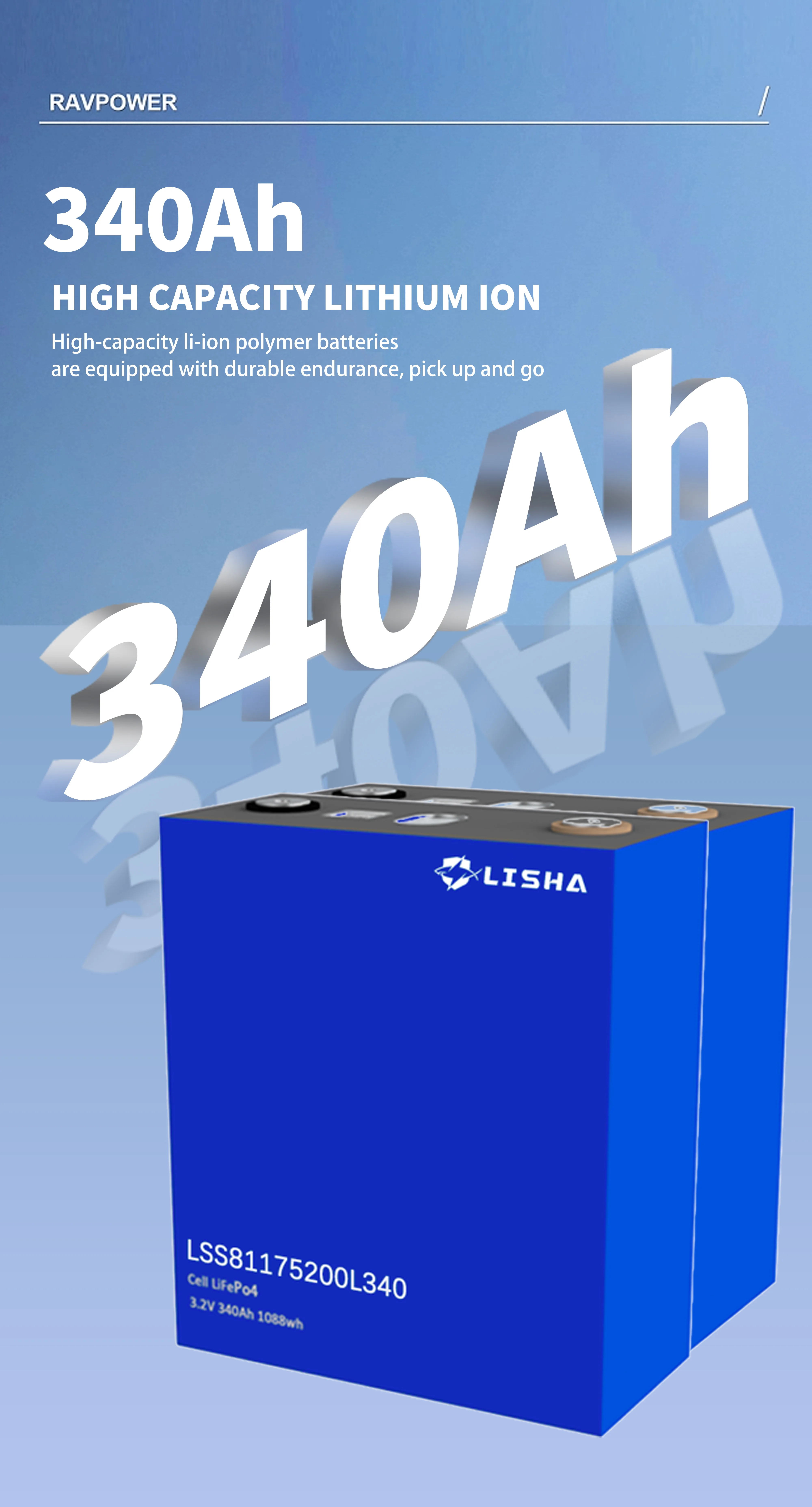 Lisha 340ah Prismatic Cells Long Lifespan 3.2v Lifepo4 Good Price Rechargeable Lfp Cell Ev ...