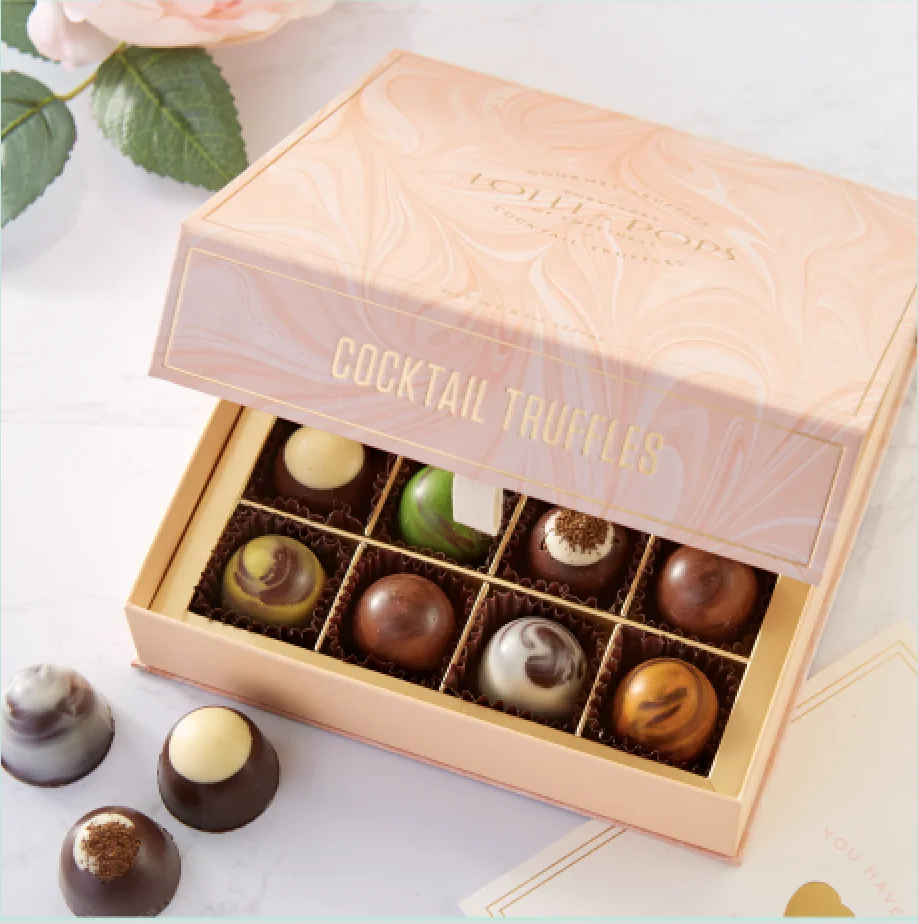 Magnetic Paper Chocolate Packaging Gift Boxes with Divider