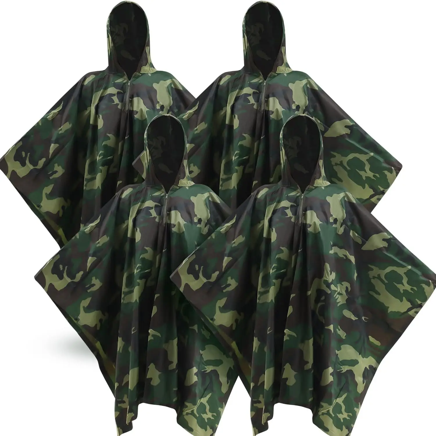 Poncho De Lluvia De Estilo Militar Pvc Rasgado Fuerte Disfraz Poncho De ...
