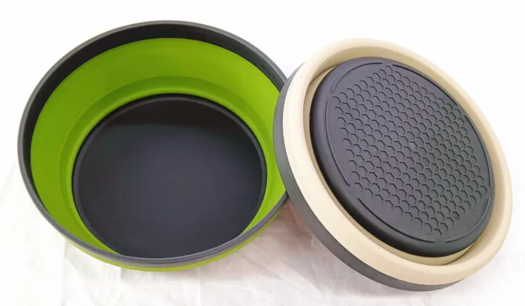 Portable Outdoor Foldable Pot Silicone Collapsible Camping Bowl and Cup ...