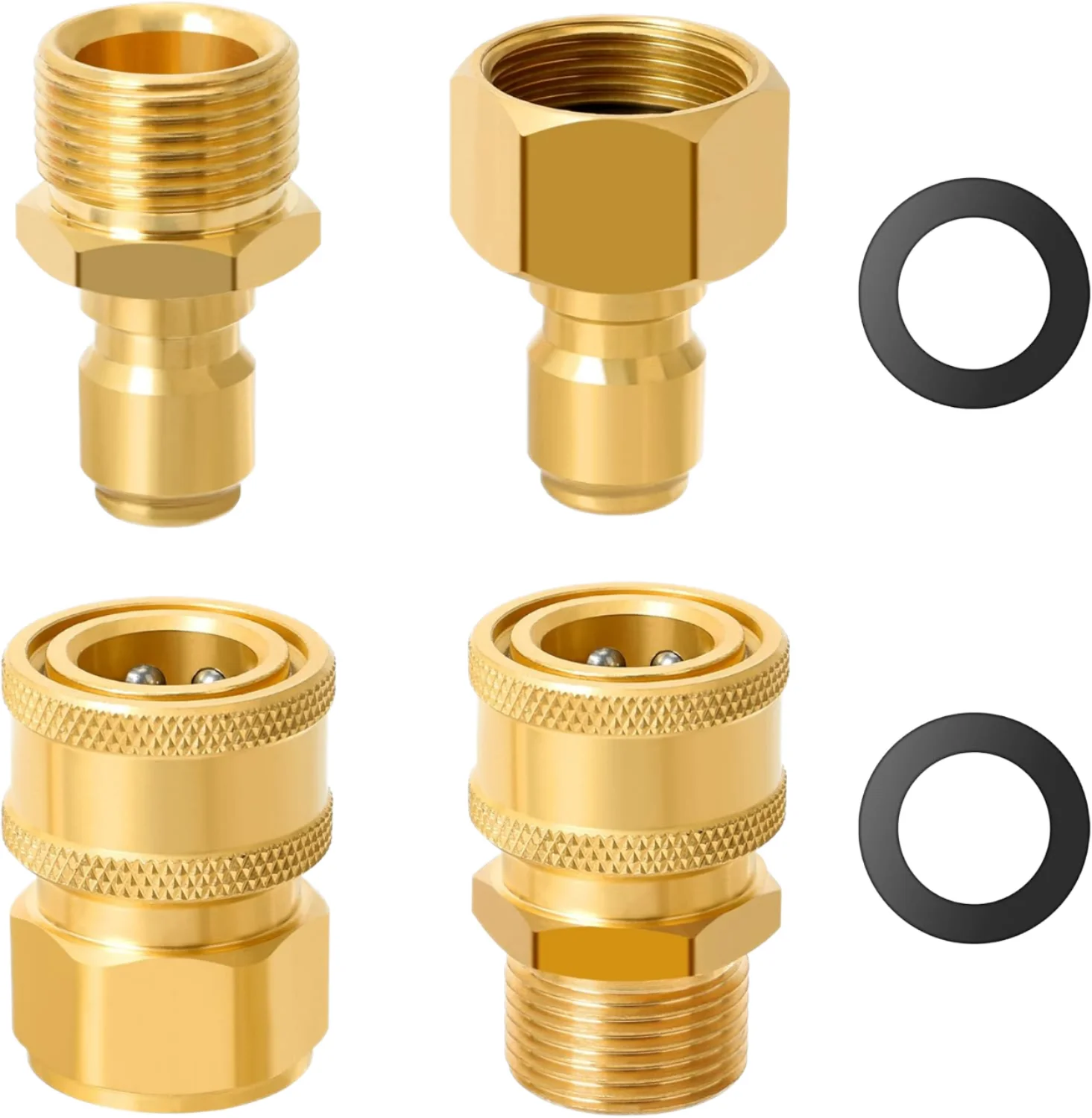 New Brass Pressure Washer Quick Connect Kit M22 14/15mm 3/8''/1/4 ...