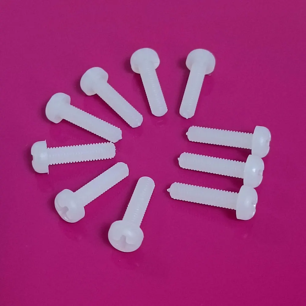 M2/M3/M4/M5/M6/M8 Screw Nylon Round Head Plastic Screw Insulated ...