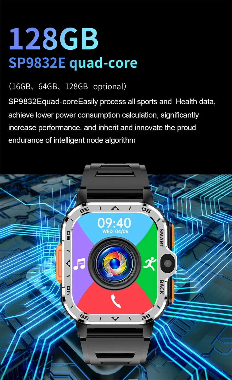 PGD 4G Android Smartwatch - GPS, Dual Camera, Fitness