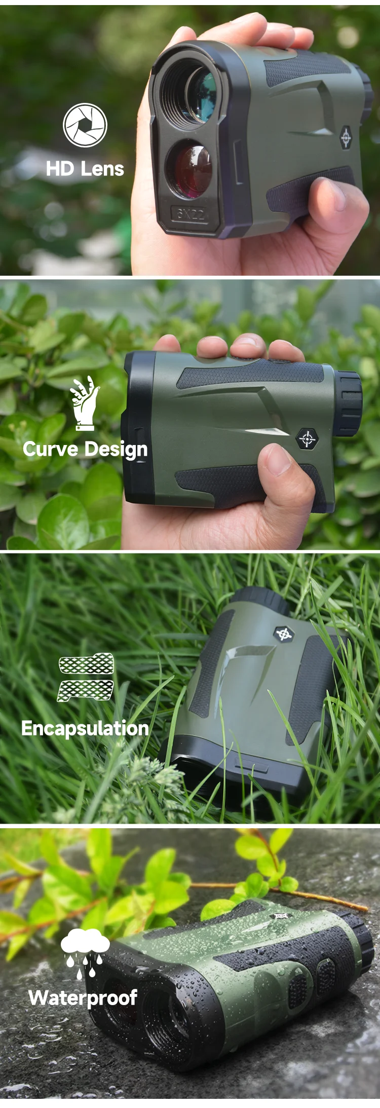 Rechargeable Laser Rangefinder Angle Measuring Instrument Sports Golf ...