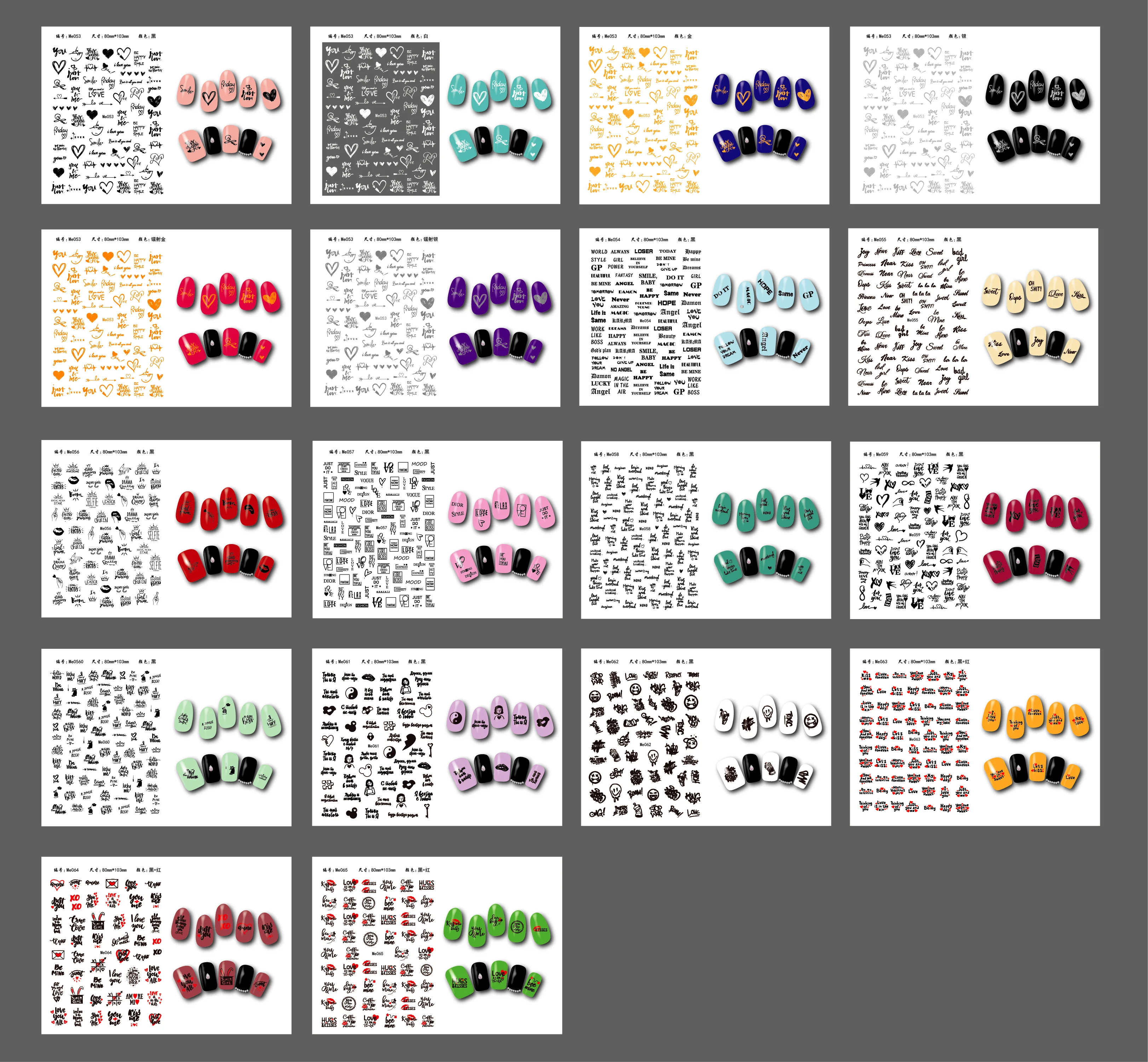 Wholesale Oem Custom Luxury Logo Nail Decals And Decals Waterproof Nail ...