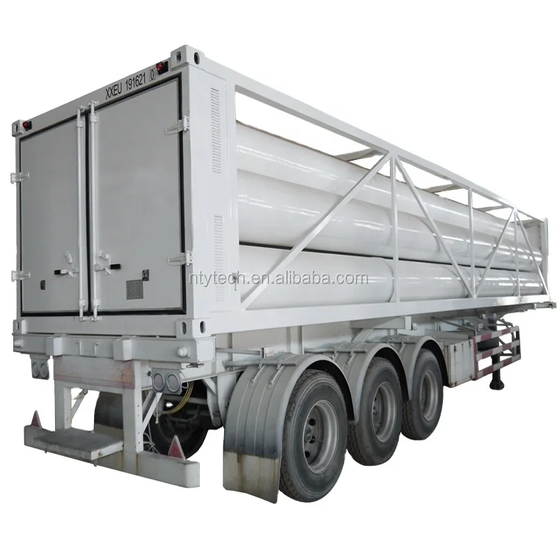 H2 Gas Hydrogen Storage Jumbo Tube Skid Container Semi-trailer
