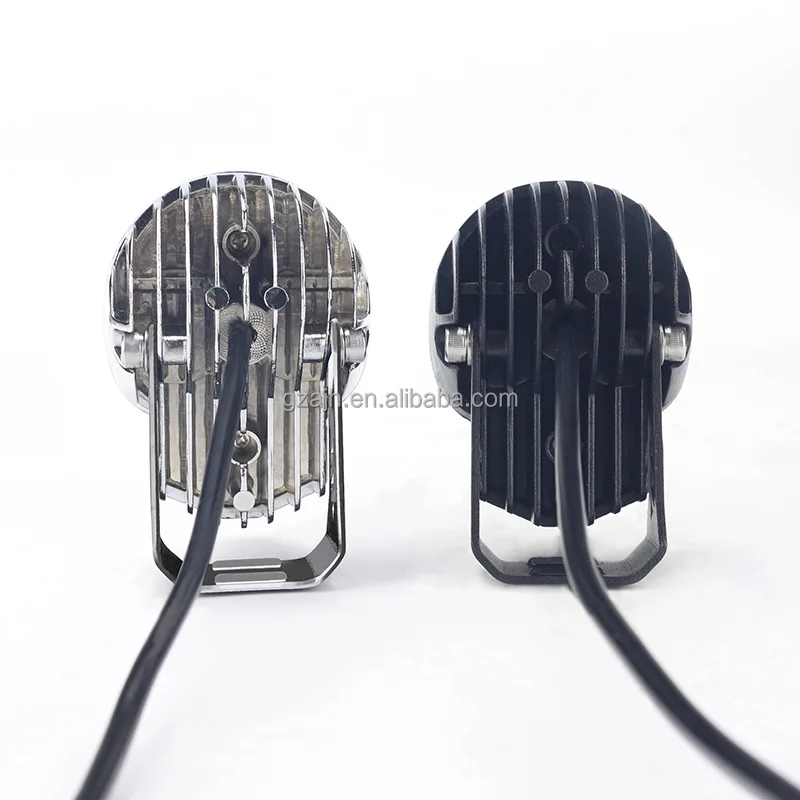External Motorcycle Headlights Ghost Fire Skull Head LED Spot Light ...
