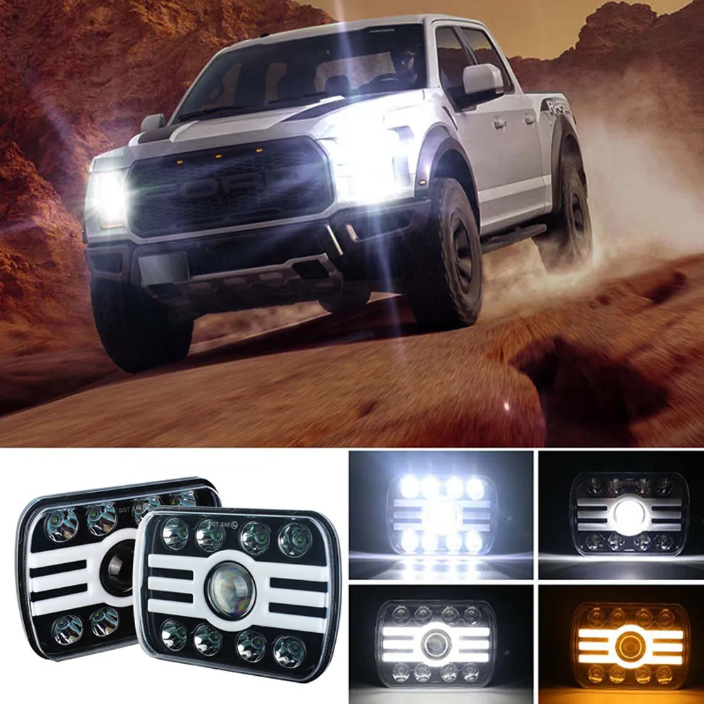Jhs Drl Led Headlight Turn Signals Square Drl 65w 5x7 7x6 Led ...