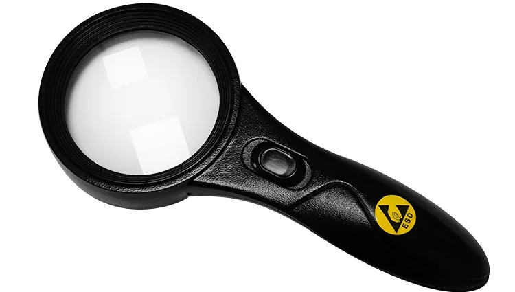 Cleanroom Antistatic 62mm Dia. Lens 5x Led Light Black Safe Handheld ...