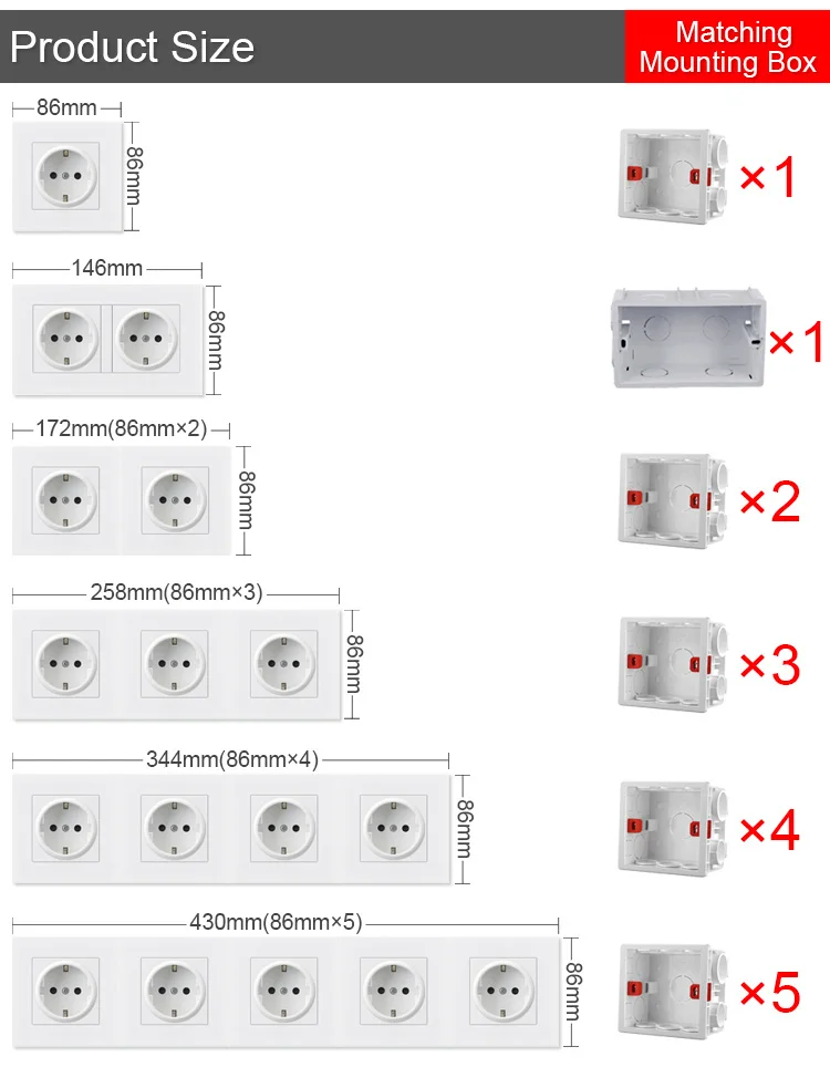 European EU Standard German Socket 16A with Double 2 USB Panel Type 86 ...