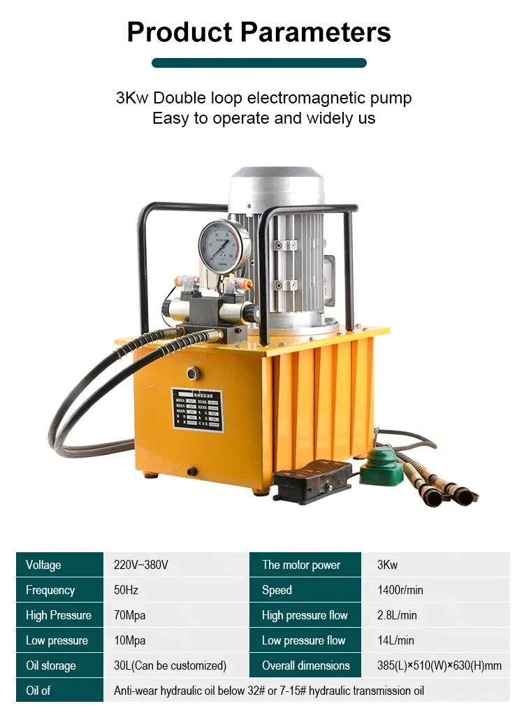 DB300-D2 Electric Hydraulic Piston Pump 30L 3.0kw Auto Double Acting ...