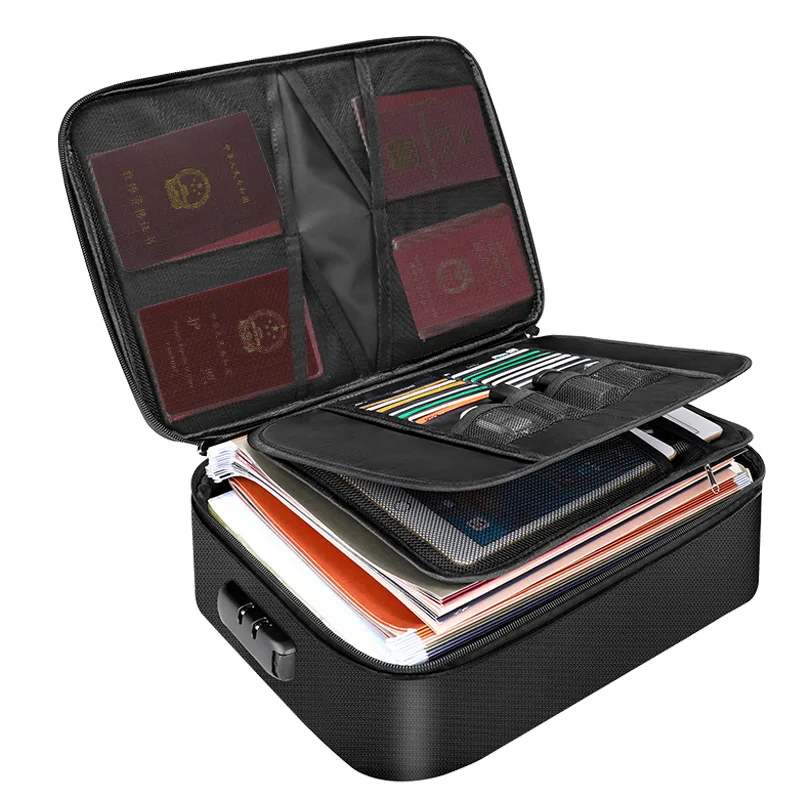 Portable Passport Certificate Fireproof and Waterproof Document Storage ...