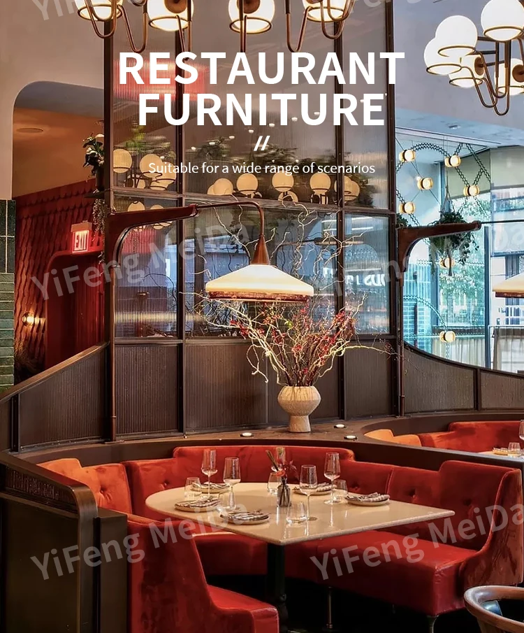 Customizable Size Tufted Leather Restaurant Booth L U Shape