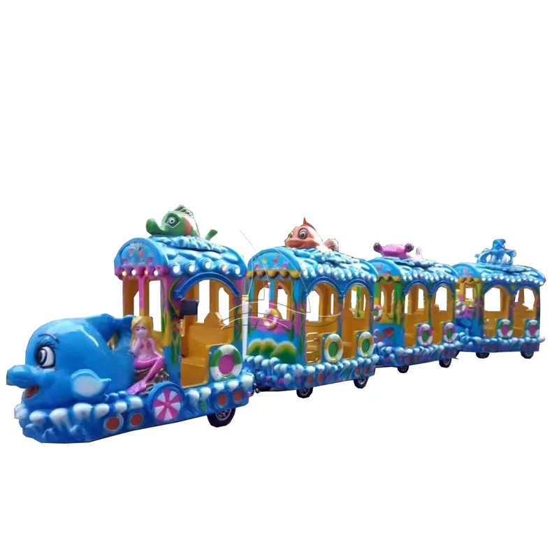 Whale-Shaped Train Carnival Rides Beautiful Ocean Theme Track Train for ...