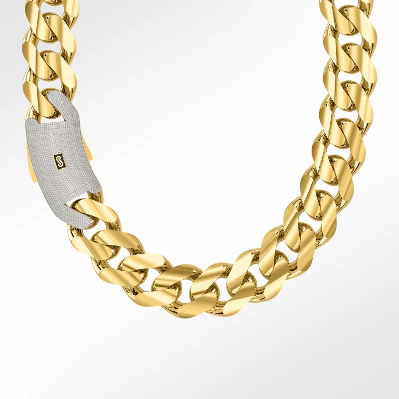 Monaco Chain Hip Hop Jewelry Wholesale14K 18K Gold Plated Iced Out Lock ...