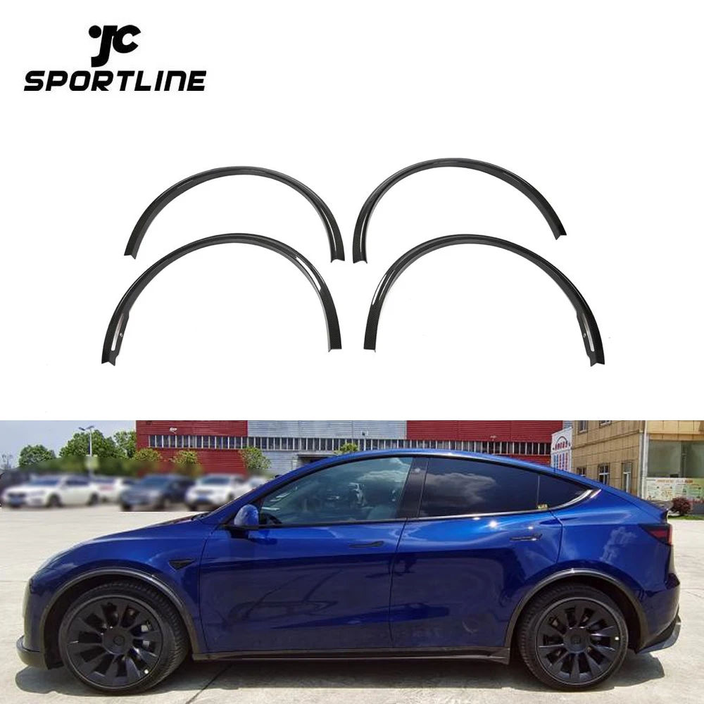 Electric Car Model Y Dry Carbon Fiber Wheel Arches Fender Flares for ...