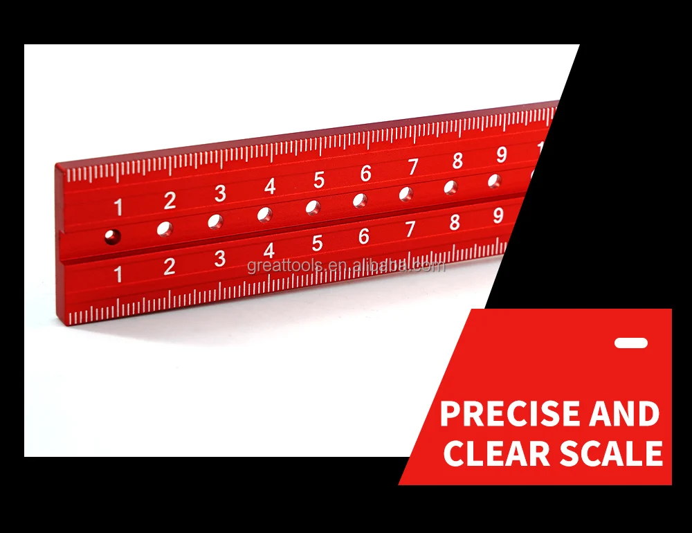Heavy Duty Woodworking Professional Precision Metal Slide Ruler T Track ...