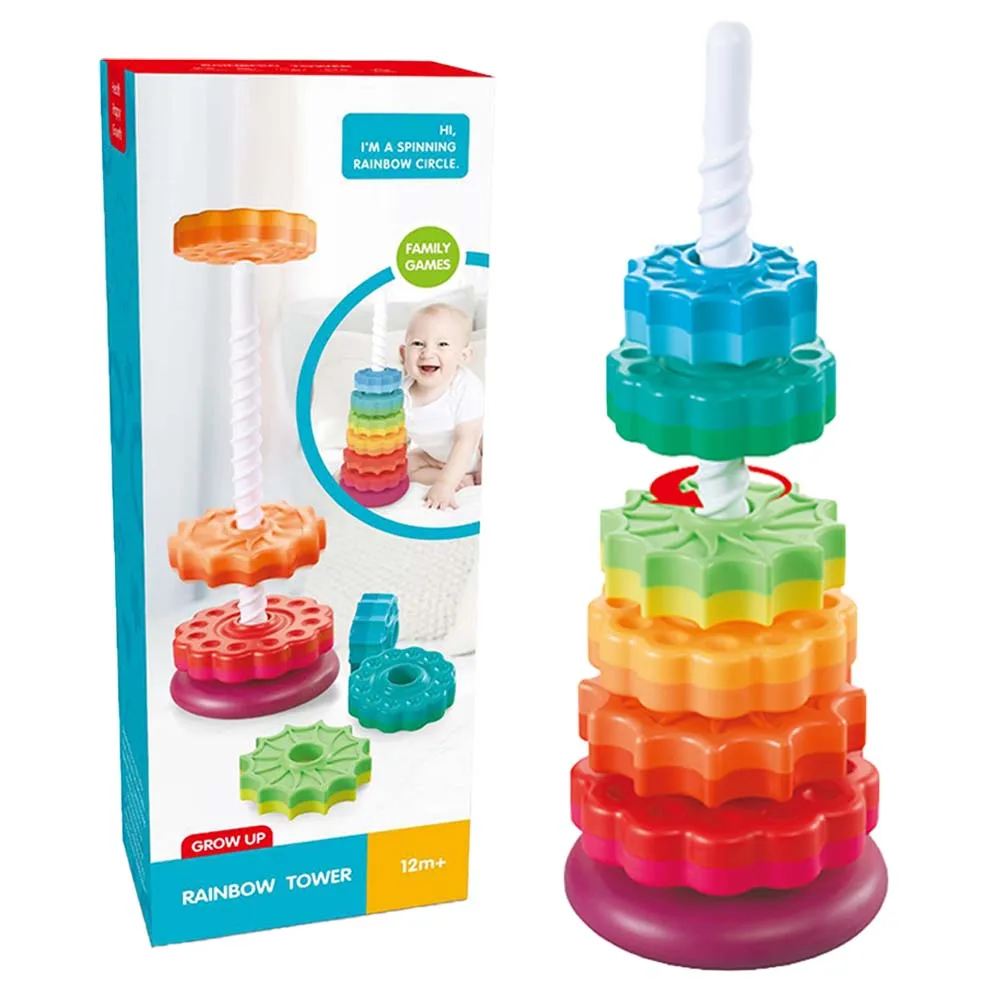 Fatbrain Fat Brain Spin Again Stacking Ring Circles Stacker Stem Toy ...