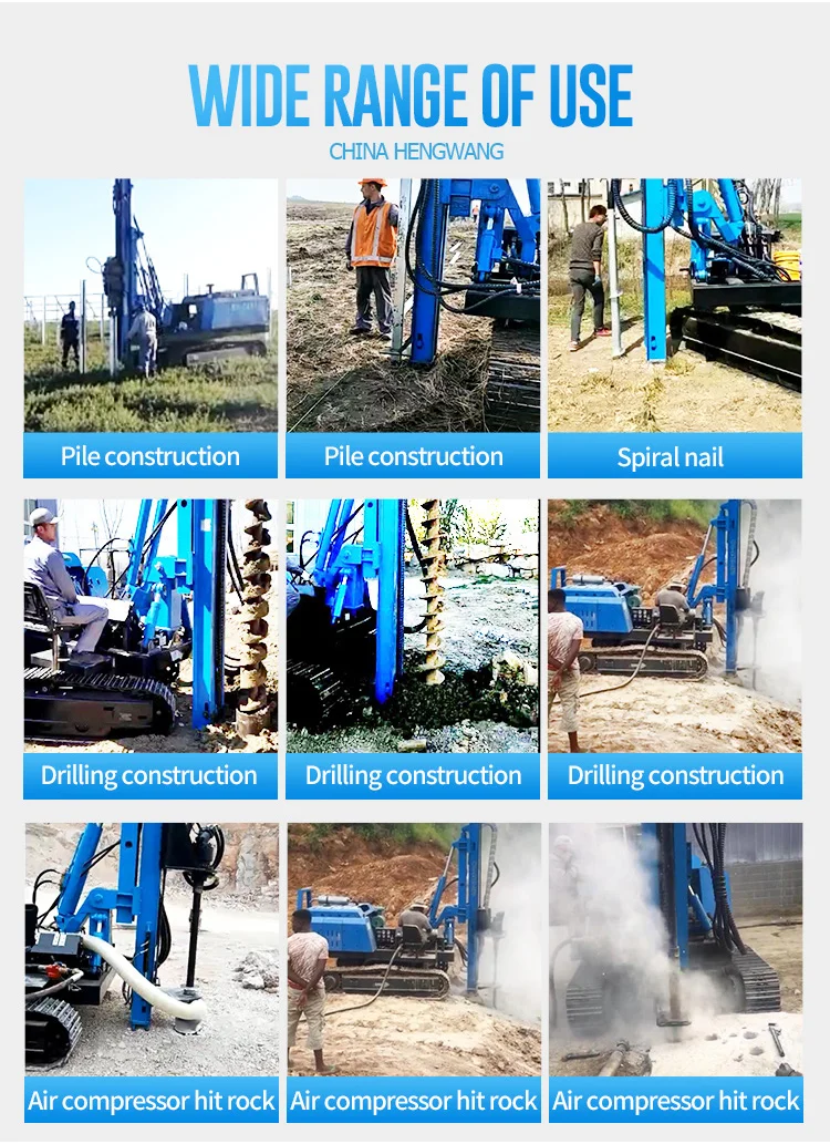 Hot Sales Ground Boring Ramming Hydraulic Borehole Screw Piling Pile ...