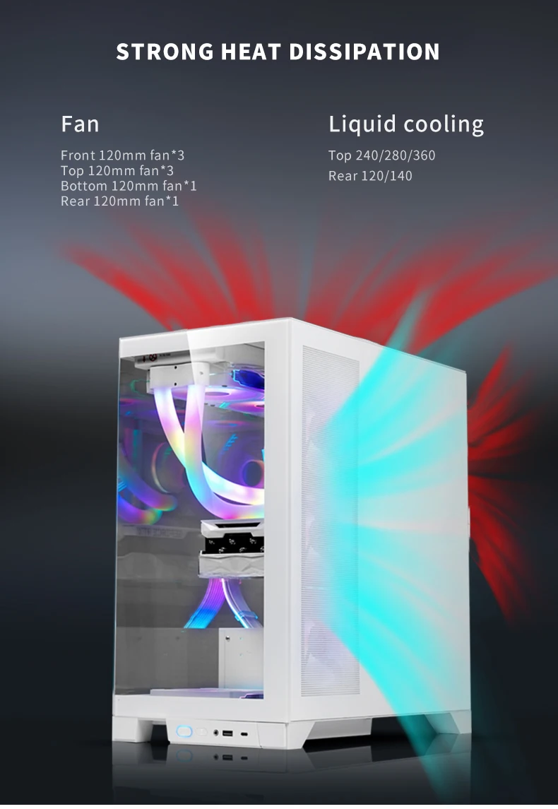 SNOWMAN Gaming Case - ATX/M-ATX PC with Transparent Glass