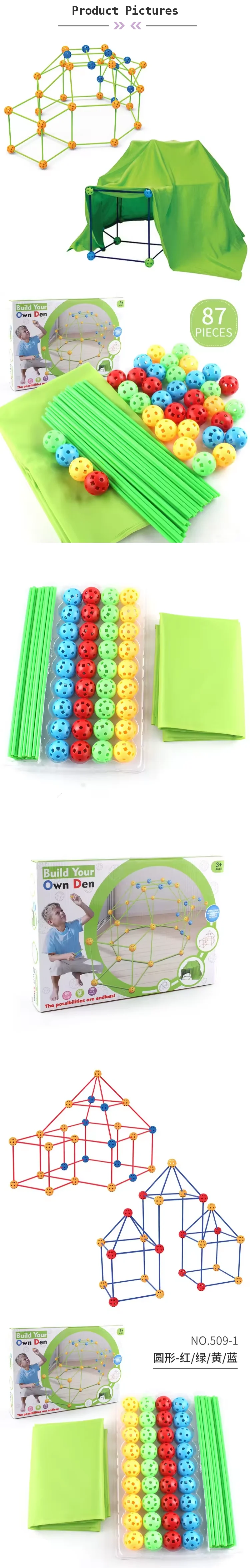 DIY STEM Toy - Kids Forts Building Kit for Educational Fun