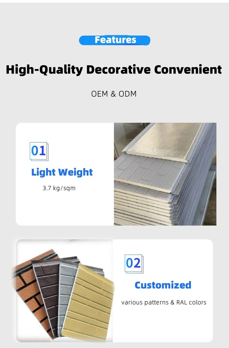 Soundproofing Polyurethane Exterior Wall Panel Pu Core Metal Sandwich ...