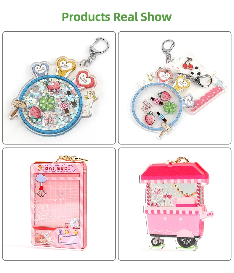 Vograce Personalized Acrylic Keychains - Custom Shaker Charms