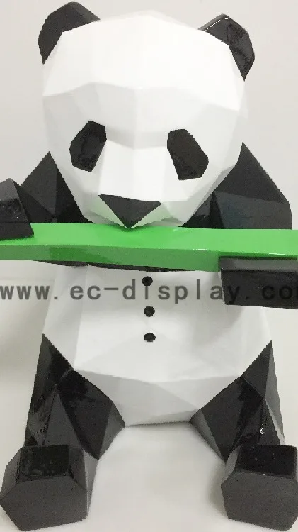 Outdoor Indoor Fiberglass Panda Geometric Diamond Panda Zoo Park ...