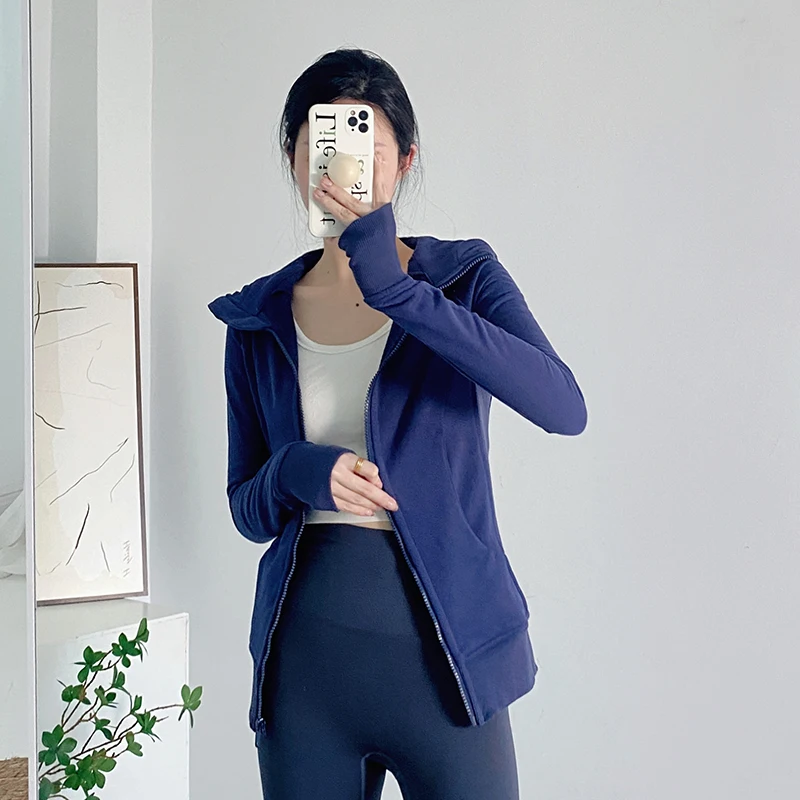 Women Jacket Zipper Sweater Hoodie Sport Yoga Fitness Sportswear ...