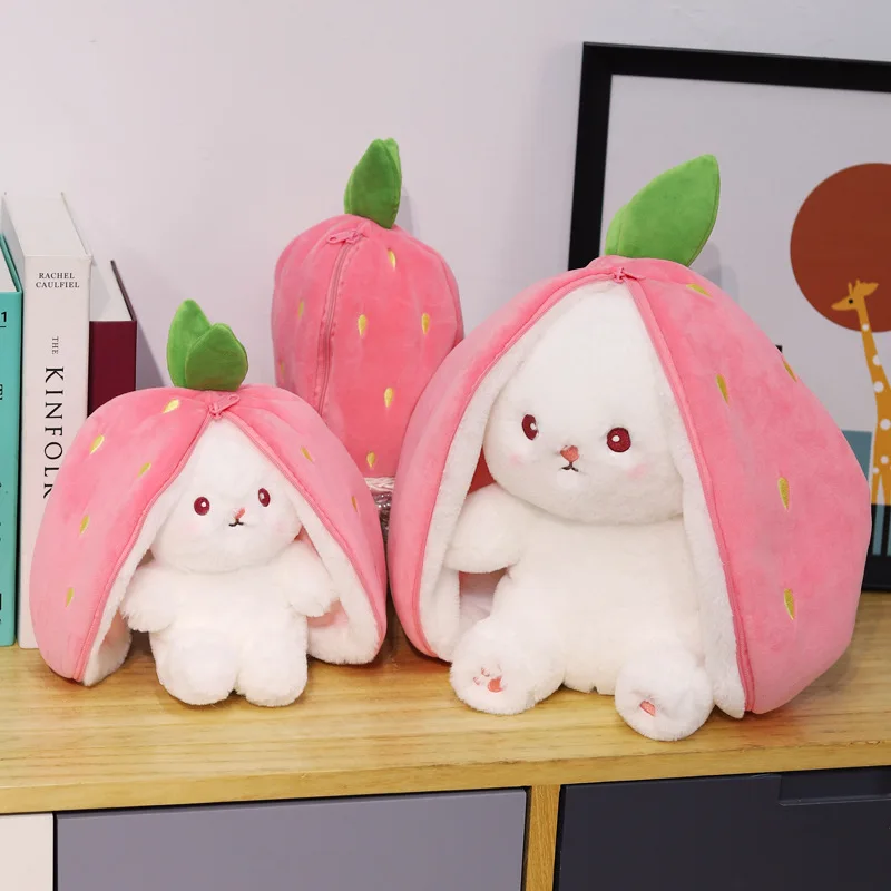 Creative Kawaii Fruit Transform Bunny Stuffed Doll Kids Gift Stuffed ...