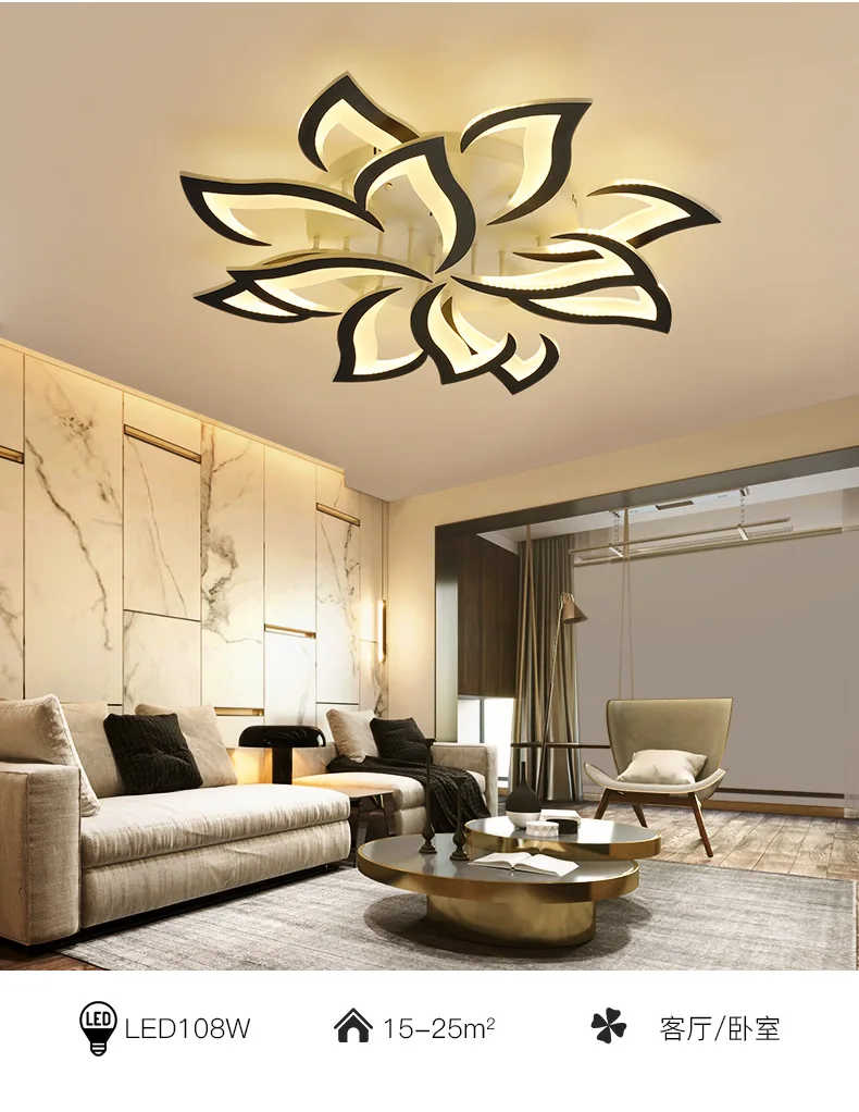 Modern Led Adjustable Flower Shaped Ceiling Light With Remote Control ...