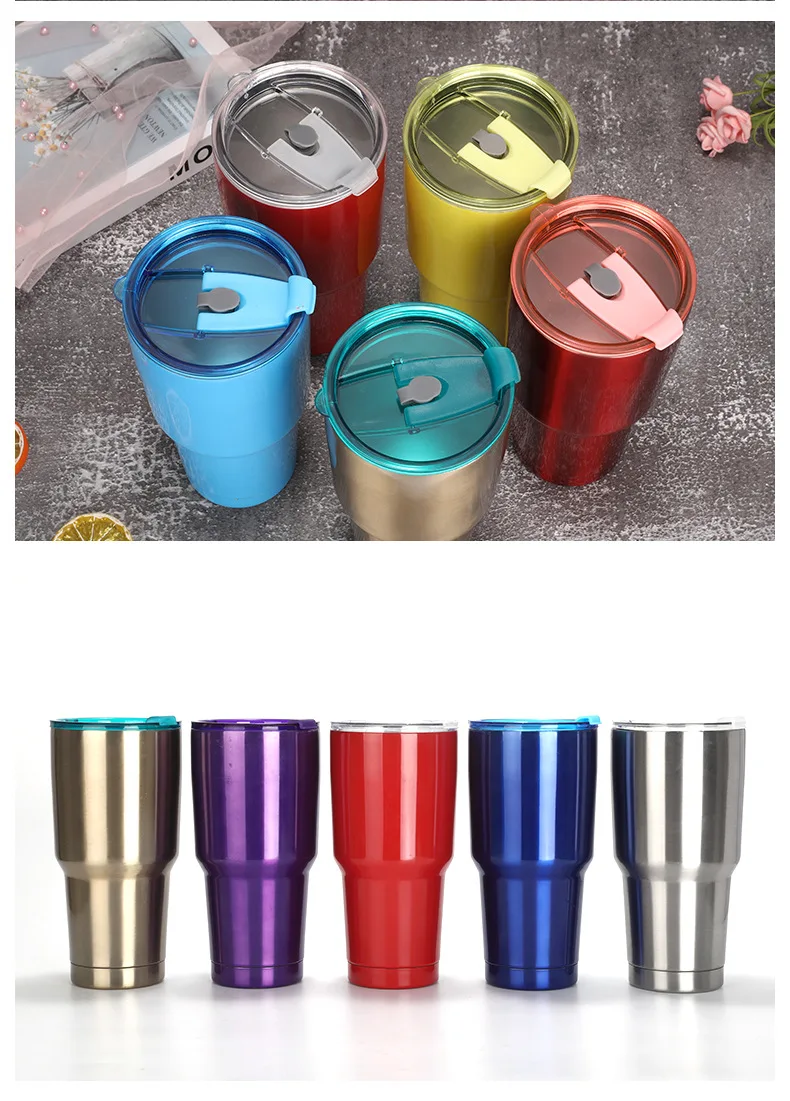 Pure Color Stainless Steel Insulation Cup Cold Insulation Cup Vacuum ...