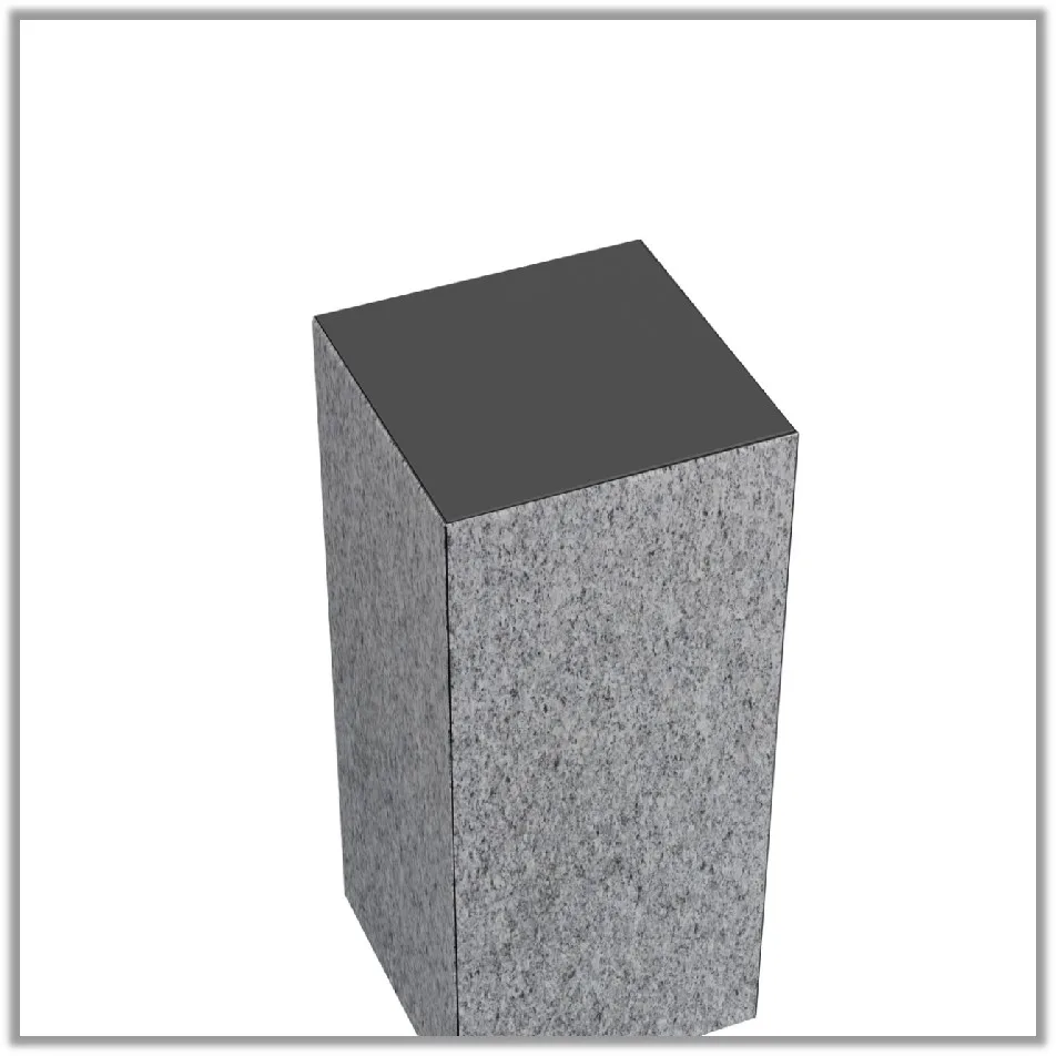 Natural Grey Granite Bollards Decorative Bollards with Stainless Steel ...
