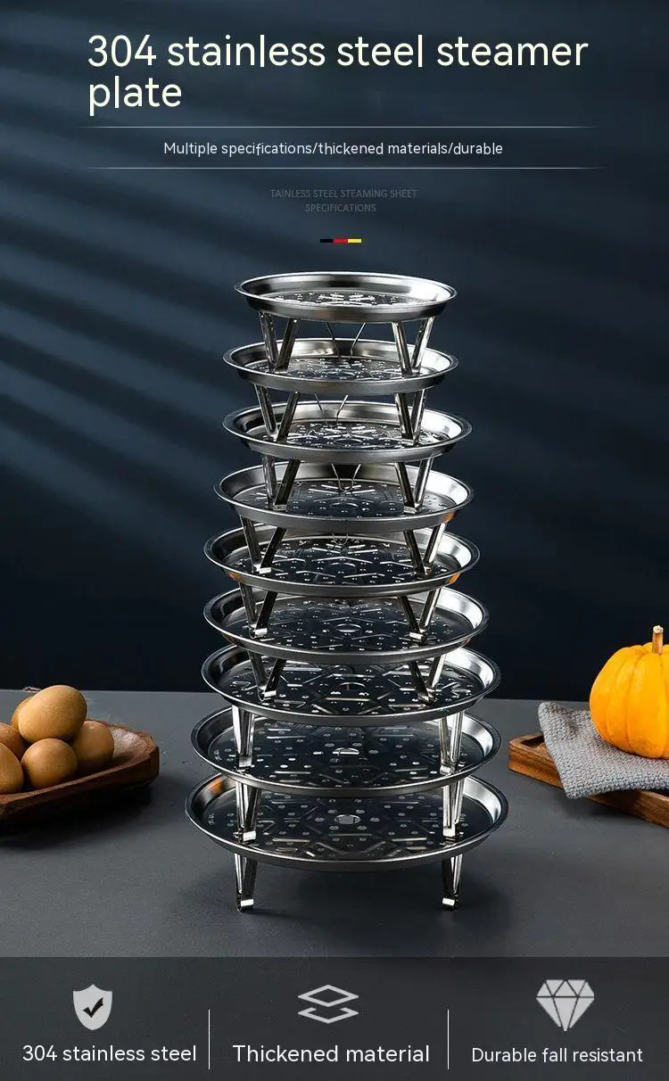 Stainless Steel Steam Sheet Tripod Antiskid Vegetable Steam Basket,Food ...