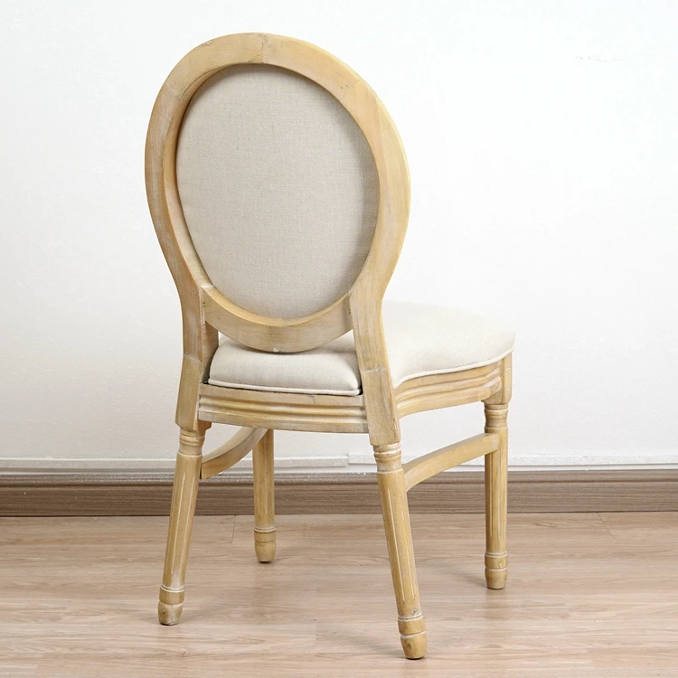 French Style Stackable Louis Chair Wedding Round Back Wooden Dining ...
