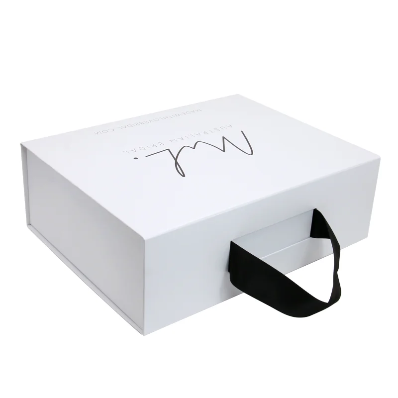 Large Size White Paper Foldable Boxes Magnetic Luxury Gift Packaging ...