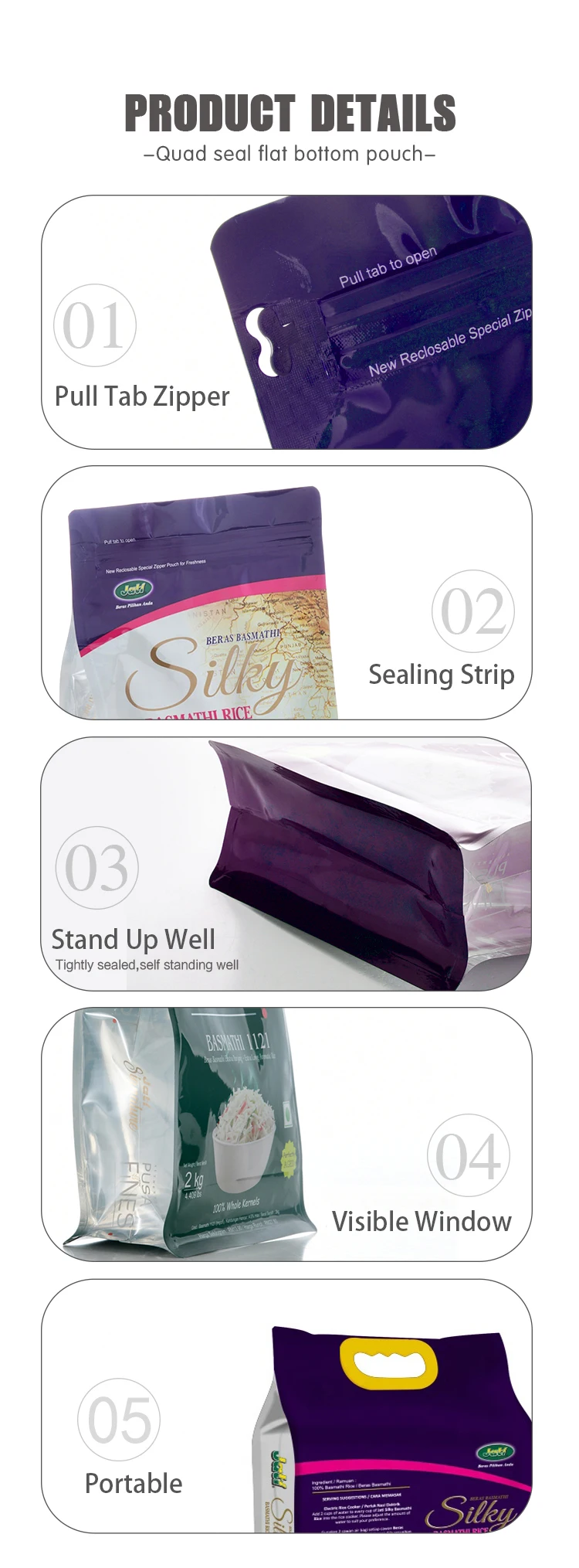 Kemasan Beras 1 Kg - Durable, Resealable, and Customizable