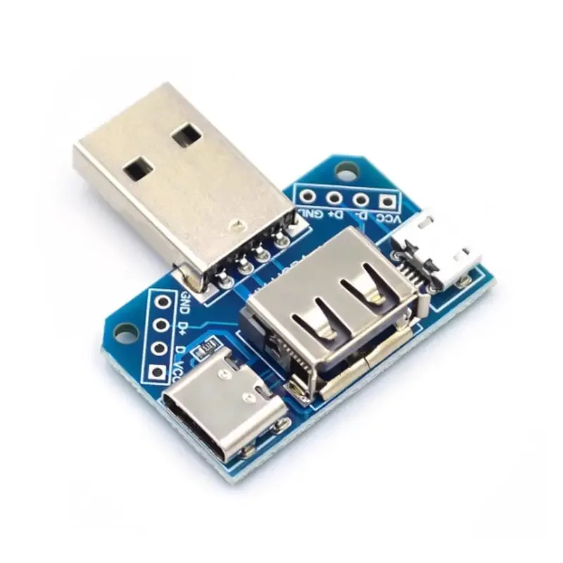 Usb Adapter Board Male To Female To Microusb To Head/type-c 4p 2.54mm ...