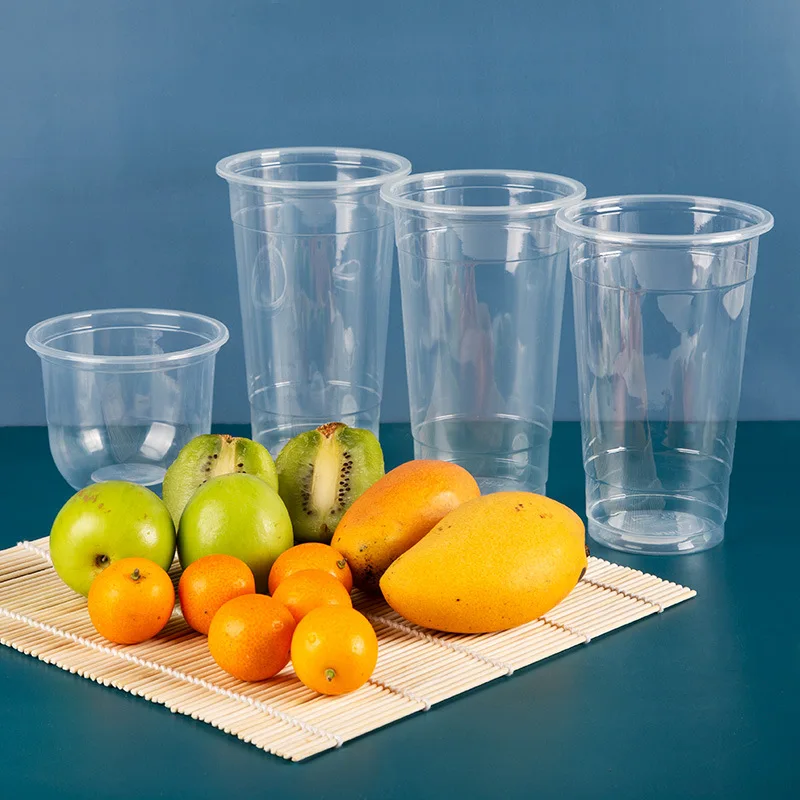 Jimi Custom 500ml 700ml Clear Disposable Boba Bubble Milk Tea Plastic ...