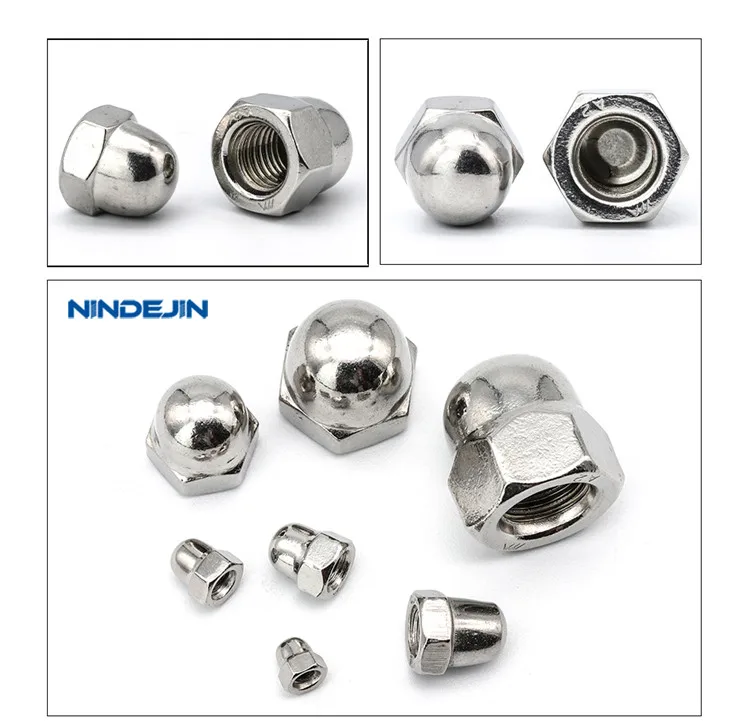 DIN1587 304 Stainless Steel Hex Nuts M8 M10 M12 M16 Hex Domed Acorn Nut Various Sizes High ...