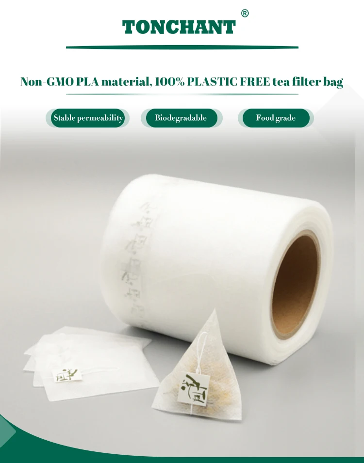 70*90mm Plastic-free Biodegradable Pla Mesh Or Non-woven Pyramid Tea ...