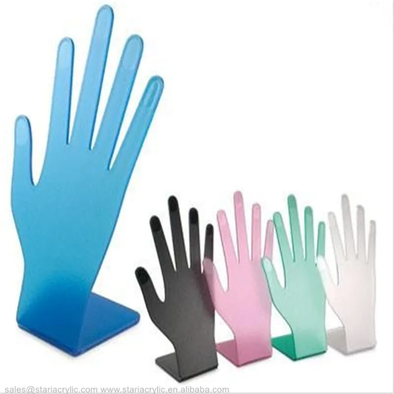 Acrylic Jewelry Hand Shaped Display Stand Plastic Ring Holder Hand ...