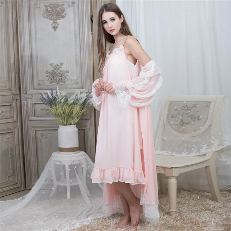 Beautiful Mature Woman Sexy Lingerie Pajamas Cotton Long Dress ...