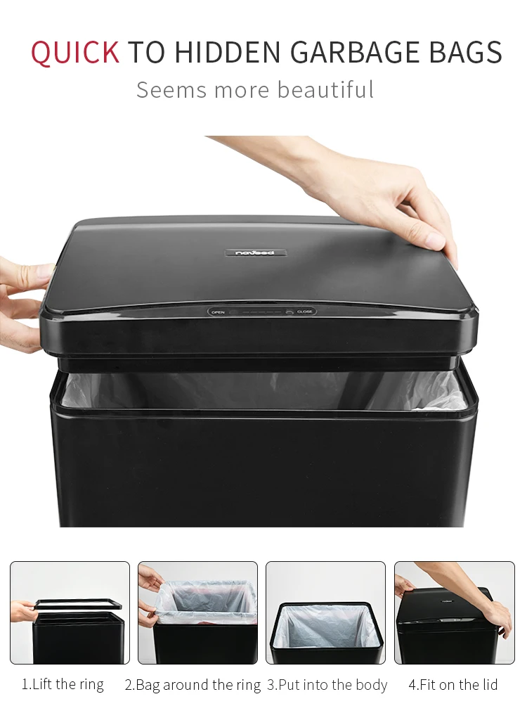 13gallon 50l Sensor Touchless Automatic Garbage Intelligent Kitchen ...