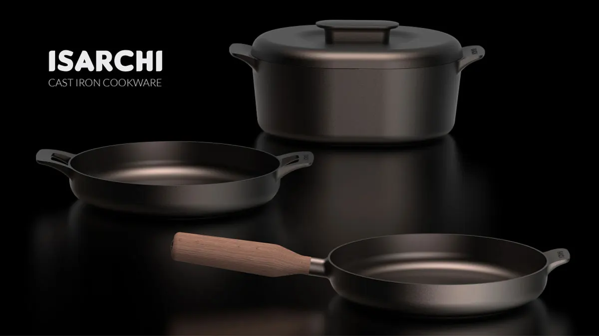 New Design Cookware Set Polished Cast Iron Skillet Set Pre-seasoned ...